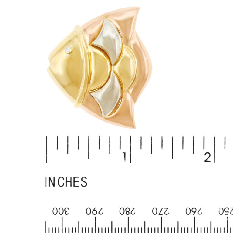 Bulgari “Naturalia” Fish Gold Brooch at 1stDibs