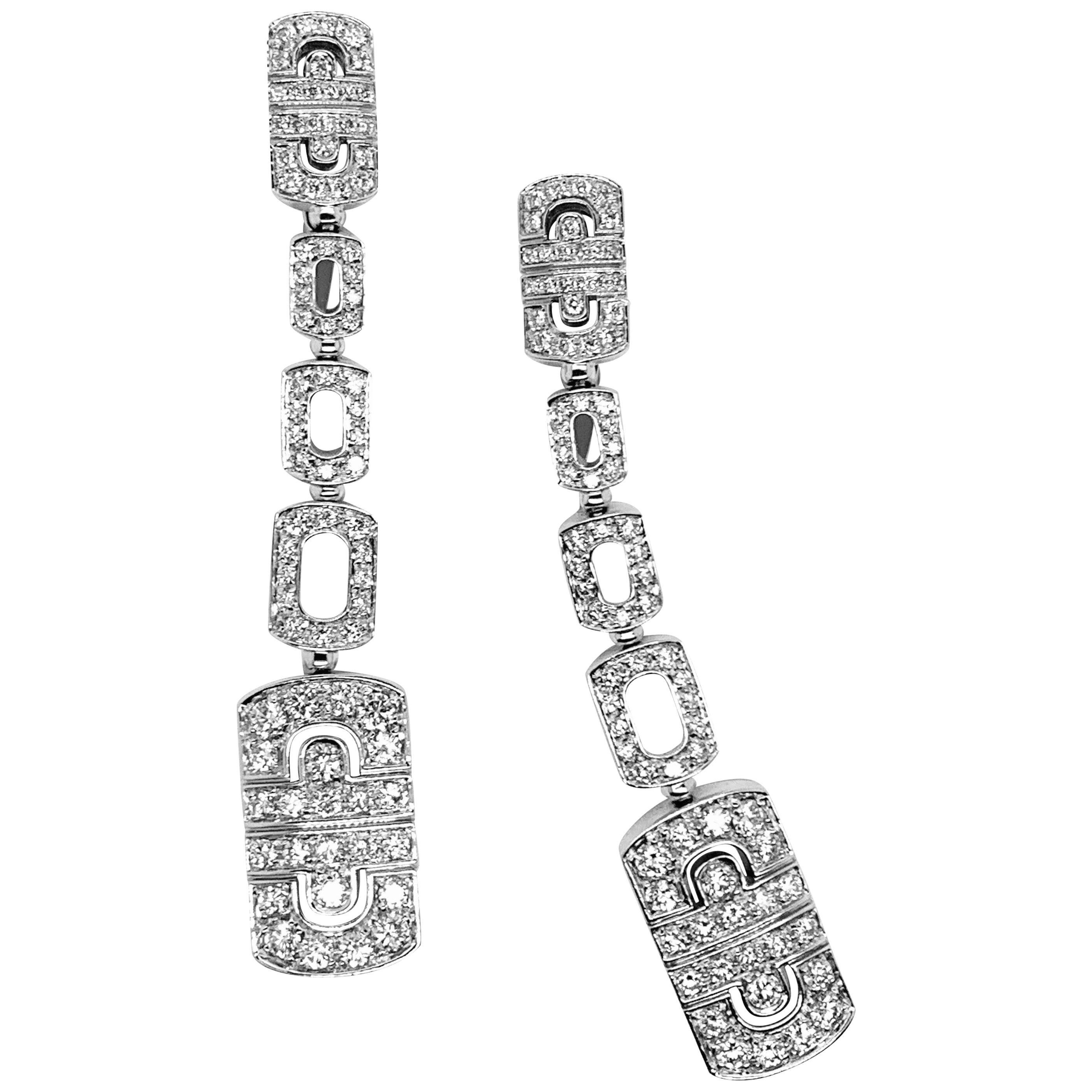 Bulgari Parentesi 18 Karat Gold and Diamond Earrings at 1stDibs