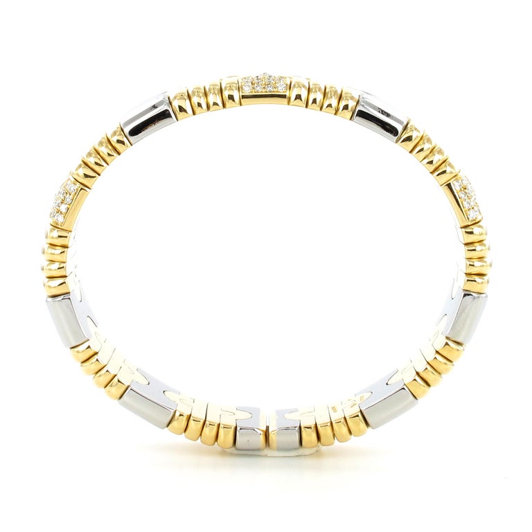 Bulgari Parentesi Set in 18 Karat Yellow Gold and Steel with Diamonds ...