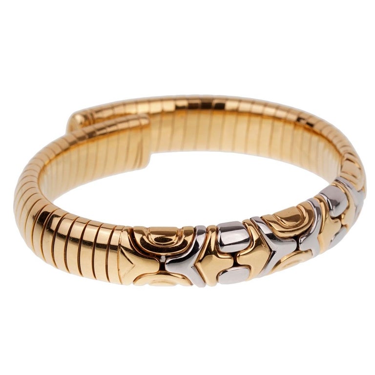 Bulgari Parentesi Yellow Gold Cuff Bangle Bracelet at 1stDibs