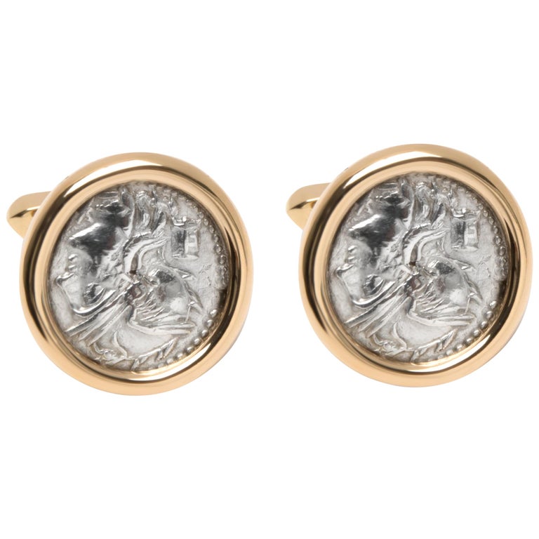 Bulgari Roman Coin Cufflinks in 18 Karat Yellow Gold at 1stDibs | roman ...