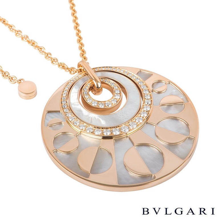 Bulgari Rose Gold Diamond Intarsio Necklace at 1stDibs | bvlgari ...