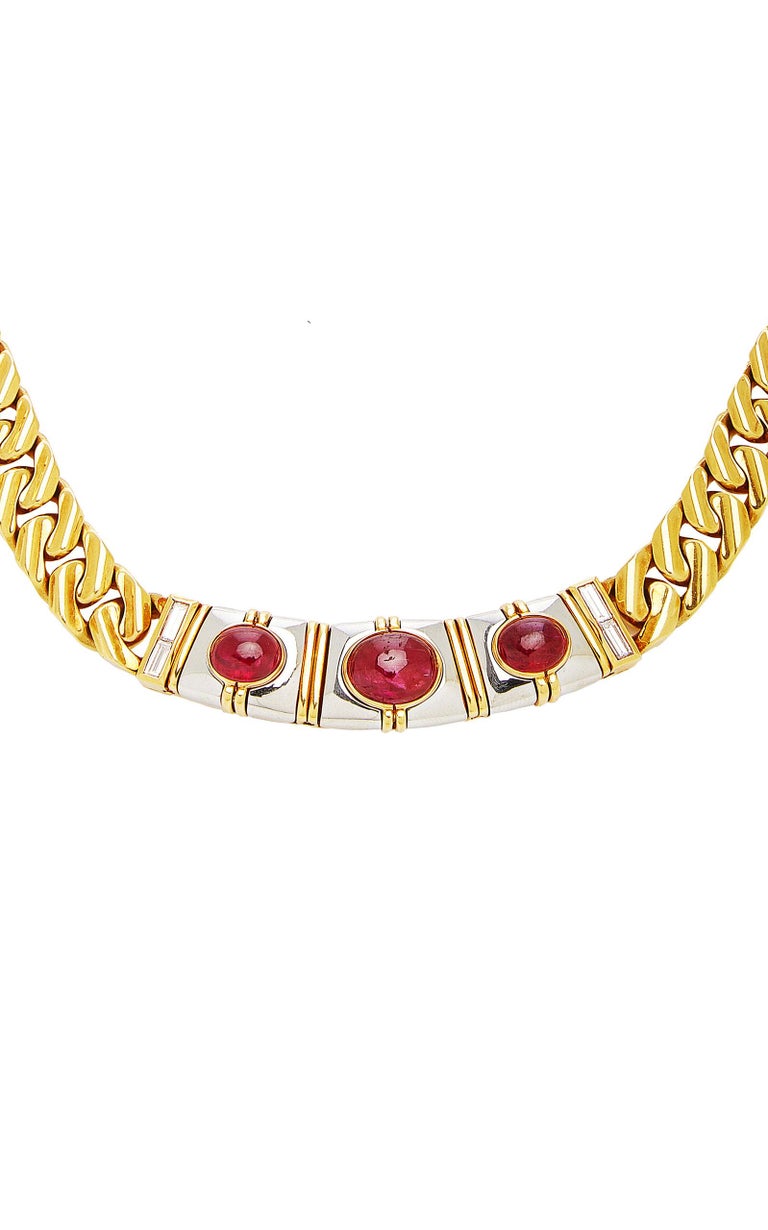 Bulgari Ruby Chain Necklace For Sale at 1stDibs | bvlgari ruby diamond ...