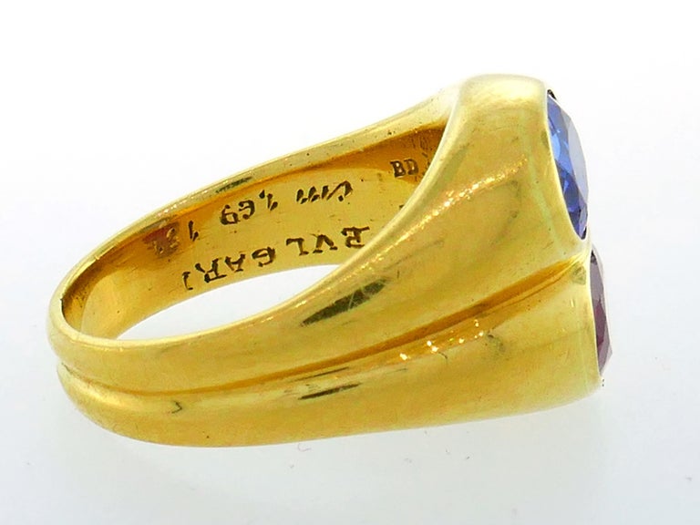 Bulgari Ruby Sapphire Yellow Gold Doppio Ring 1980s at 1stDibs ...