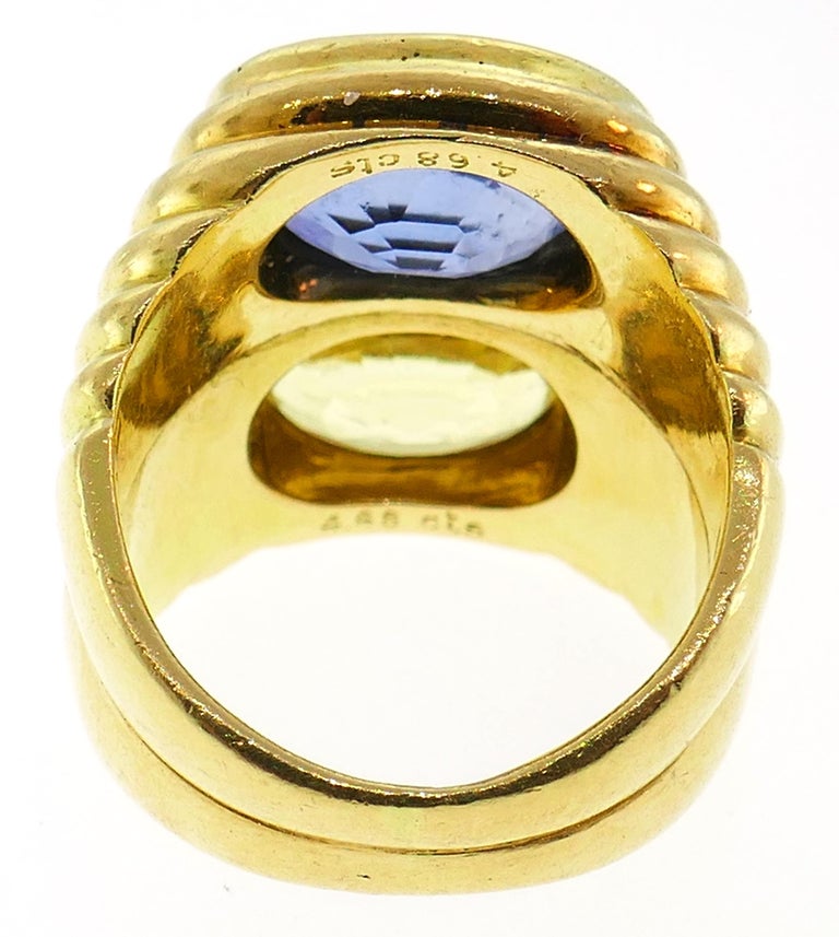 Bulgari Sapphire Yellow Gold Doppio Ring, 1980s at 1stDibs