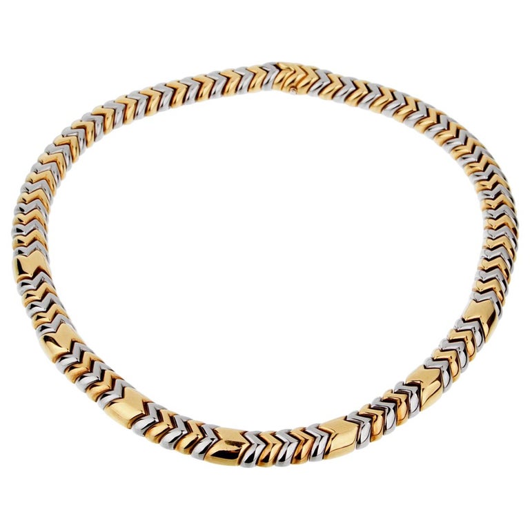 Bulgari Spiga Yellow Gold Choker Necklace at 1stDibs