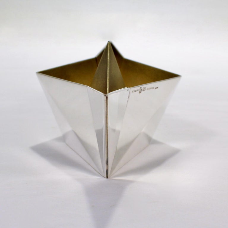 Bulgari Sterling Silver Origami Boat Paperweight, 1974 For Sale at 1stDibs