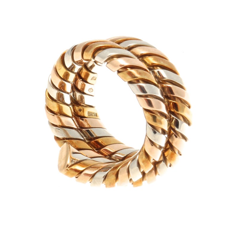 Bulgari Tubogas Gold Ring at 1stDibs