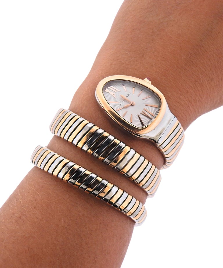 Bulgari Tubogas Serpenti Two-Tone Watch Wrap Bracelet SP 35 SPG at ...