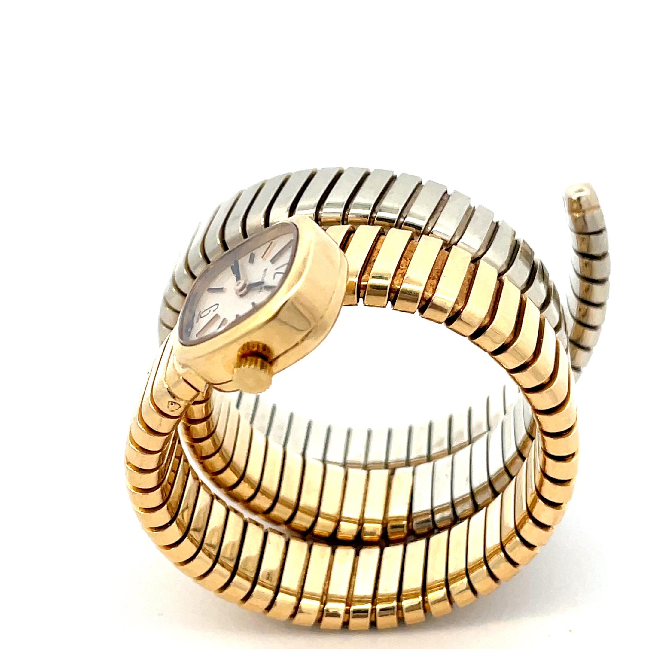 Bulgari Vintage Serpenti Tubogas Watch Rare rectangular case For Sale ...