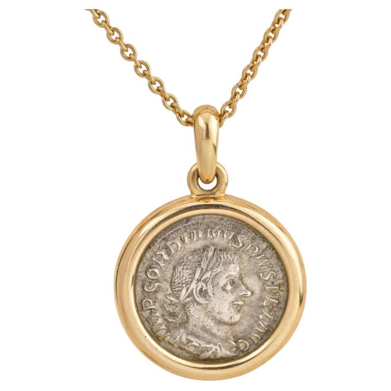 Bulgari Vintage Yellow Gold Coin Pendant Necklace For Sale at 1stDibs