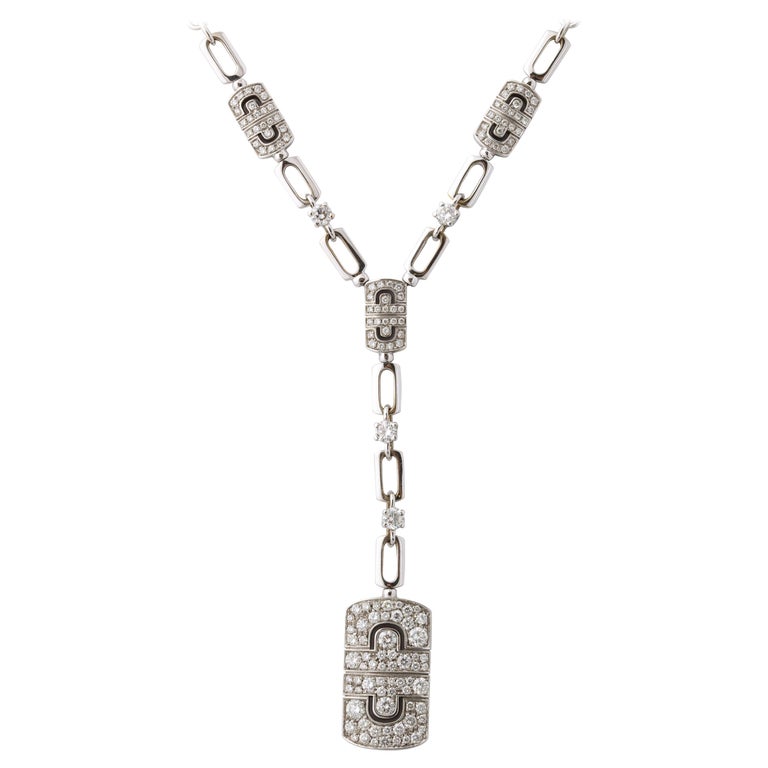 Bulgari White Gold Diamond Parentesi Necklace at 1stDibs