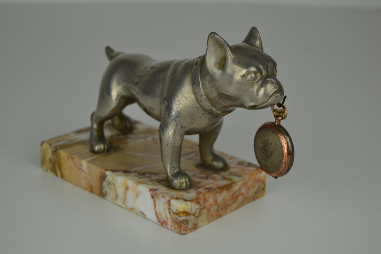 Bulldog Dog Pocket Watch Holder, Pocket Watch Stand on Marble Base Art ...