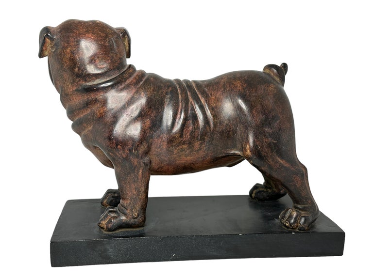 Bulldog Pug Dogs Statue Sculpture Vintage, 1980s For Sale at 1stDibs