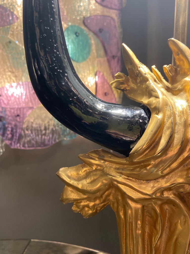 Bull's Head Table Lamp, France, 1970s For Sale at 1stDibs