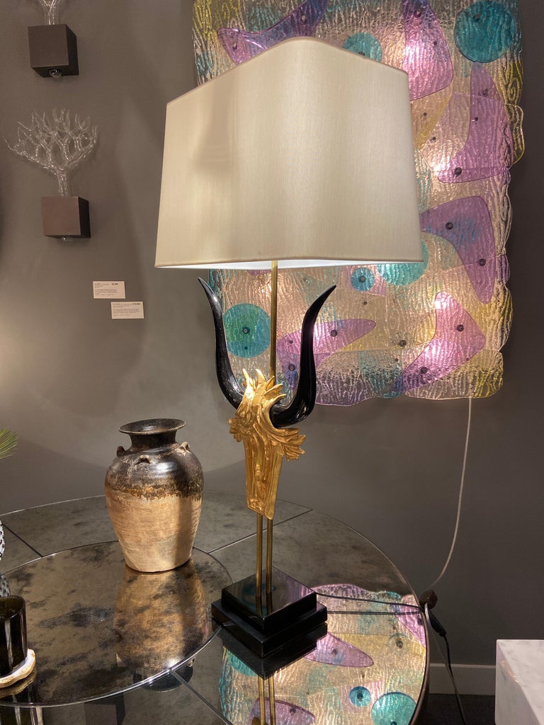 Bull's Head Table Lamp, France, 1970s For Sale at 1stDibs