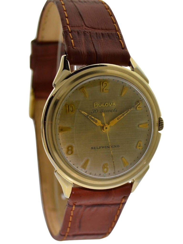 Bulova Yellow Gold Filled Art Deco Original Dial Self winding ...
