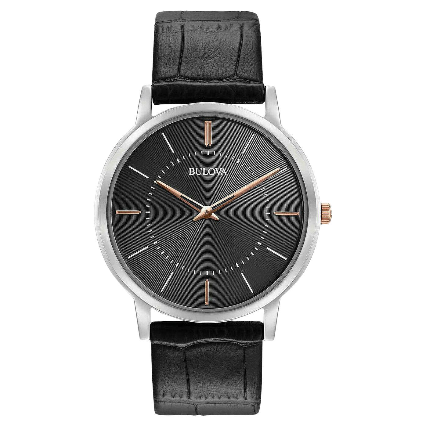 Bulova Stainless Steel Diamond Accented Dial Quartz Men's Watch 98D001 ...