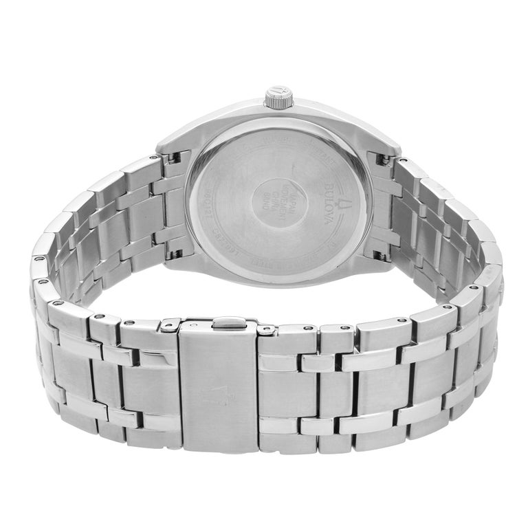 Bulova Classic Day-Date Stainless Steel Silver Dial Quartz Mens Watch ...