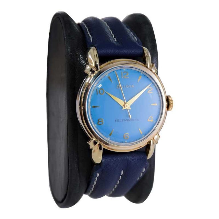 Bulova Gold Filled Art Deco Automatic Watch with a Custom Finished Dial ...