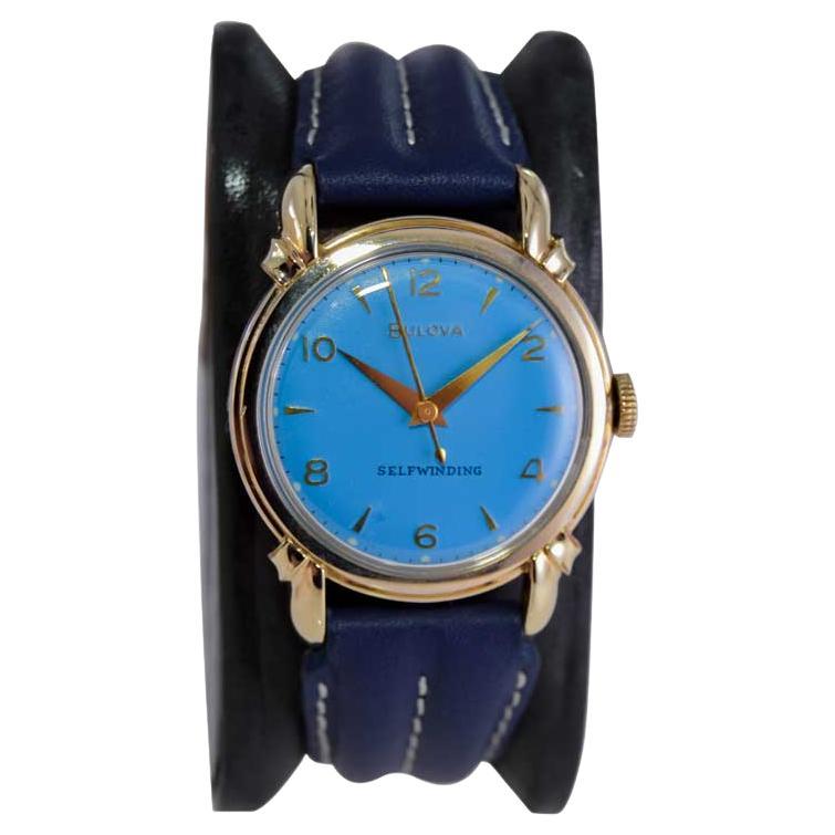Bulova Yellow Gold Filled Art Deco Automatic Winding Watch, circa 1950s ...