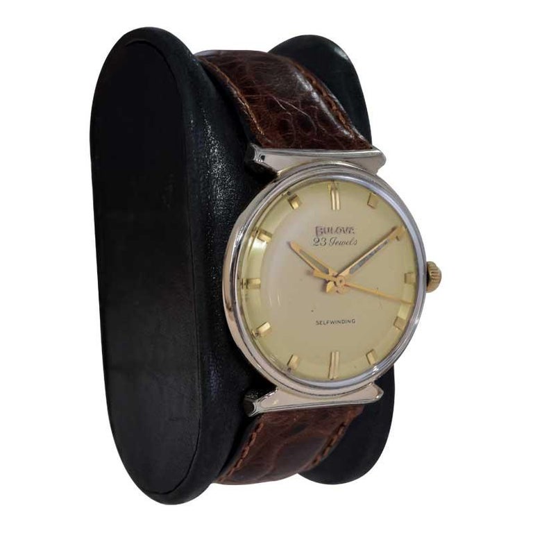 Bulova Gold Filled Mid-Century Modern Automatic from 1960's with Unique ...