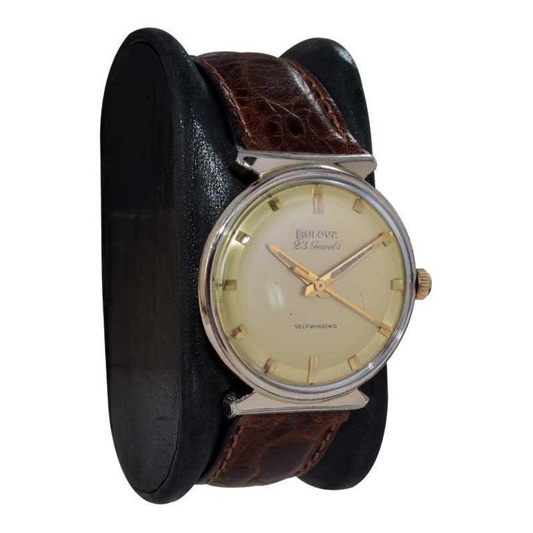 Bulova Gold Filled Mid-Century Modern Automatic from 1960's with Unique ...