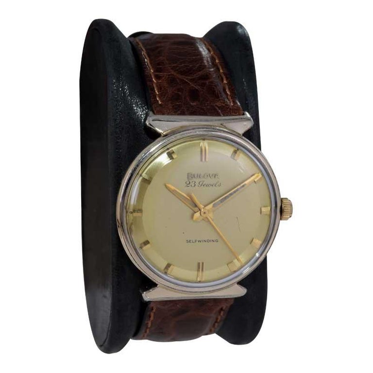 Bulova Gold Filled Mid-Century Modern Automatic from 1960's with Unique ...