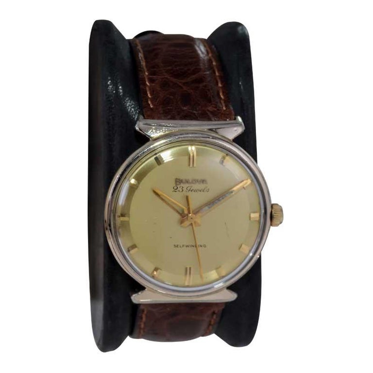 Bulova Gold Filled Mid-Century Modern Automatic from 1960's with Unique ...