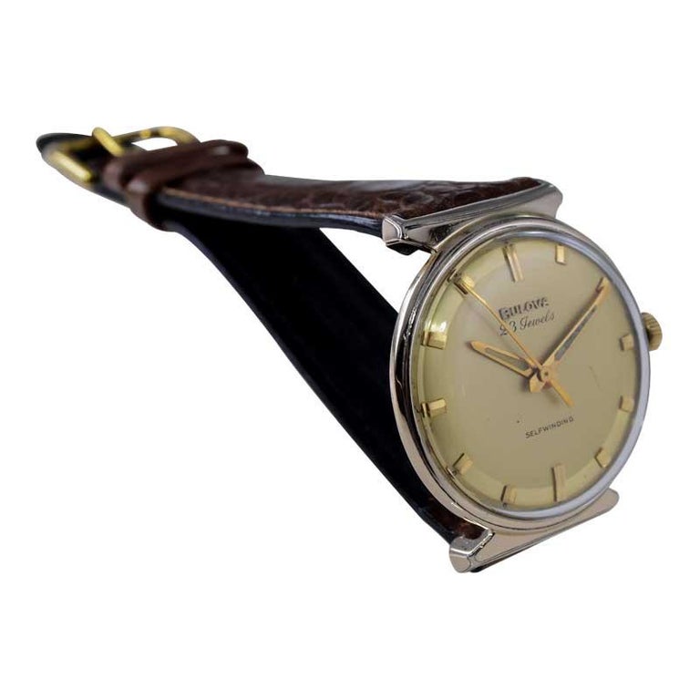 Bulova Gold Filled Mid-Century Modern Automatic from 1960's with Unique ...