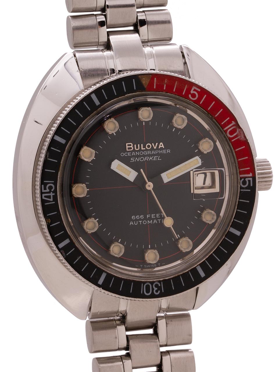 Bulova Oceanographer Snorkel 666 Divers Ss Circa 1969 At 1stdibs