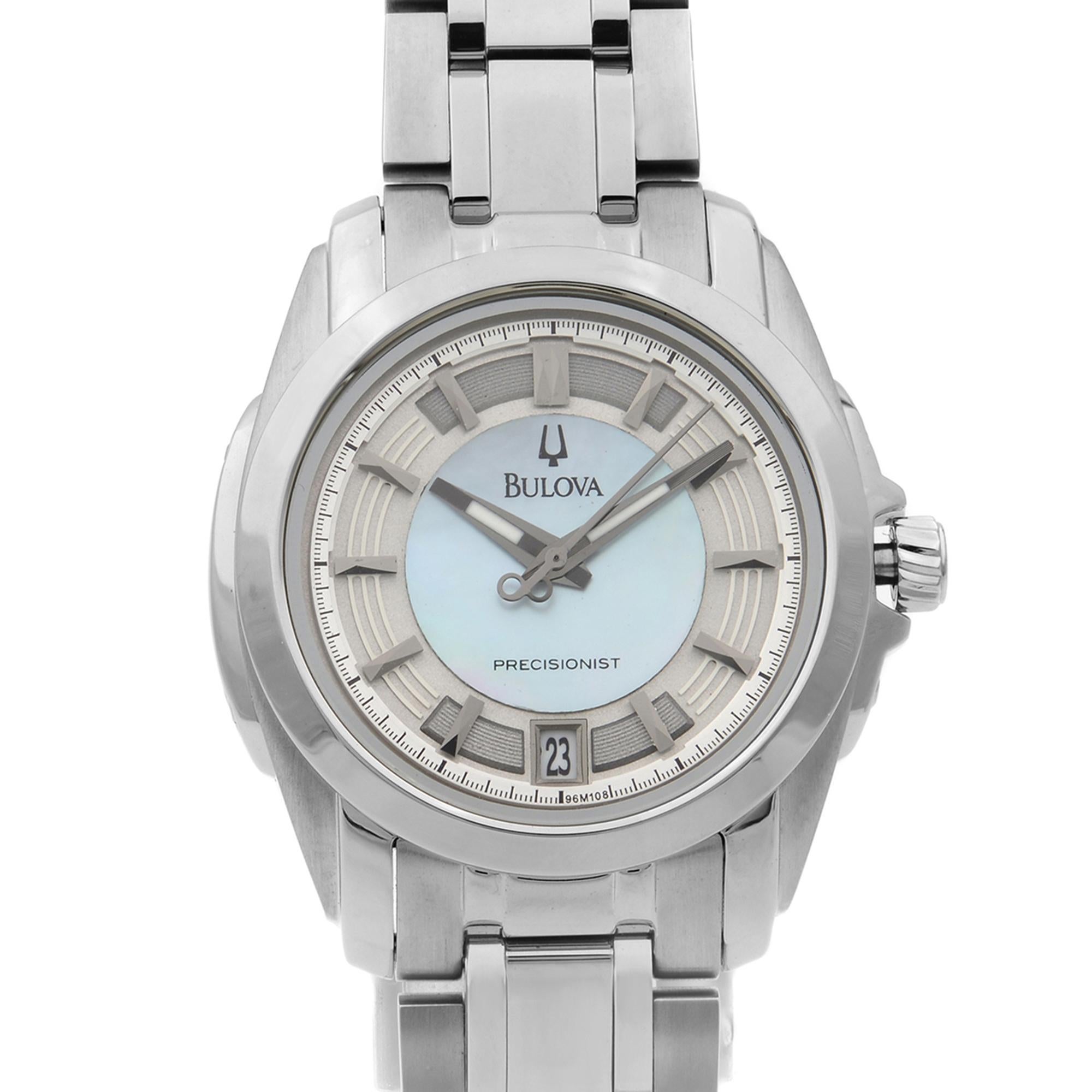 Bulova Precisionist Stainless Steel MOP Dial Date Quartz Ladies Watch 96M108 at 1stDibs | bulova ...