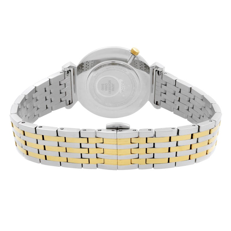 Bulova Regatta Two-Tone Stainless Steel White Roman Dial Men Quartz ...