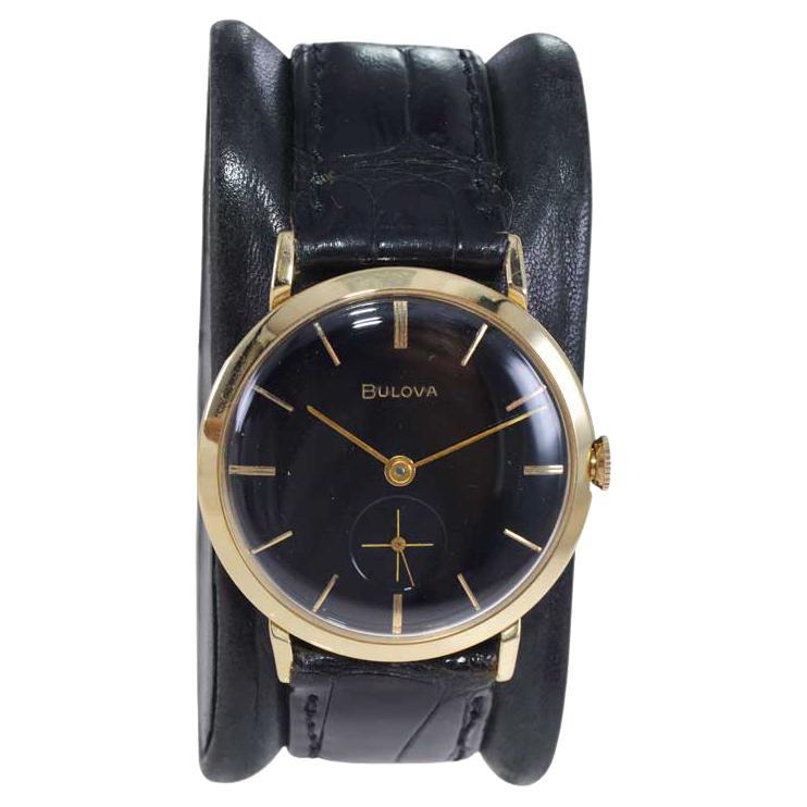 Bulova Yellow Gold Filled Art Deco Automatic, circa 1960s at 1stDibs