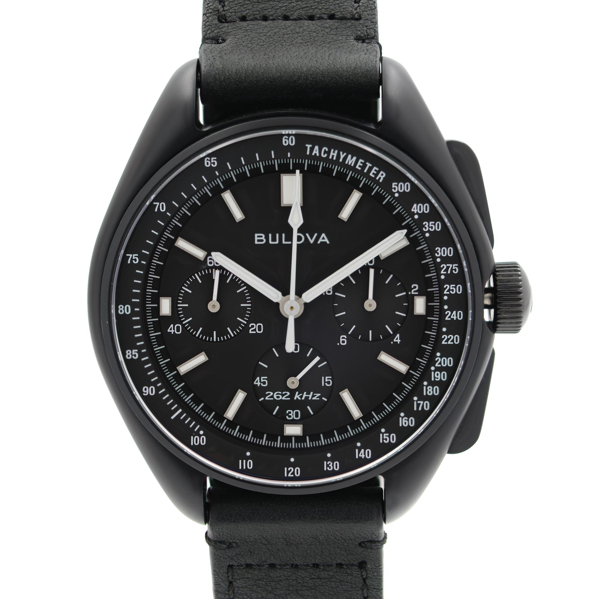 Bulova Special Edition Lunar Pilot Chronograph Black Dial Quartz Watch ...