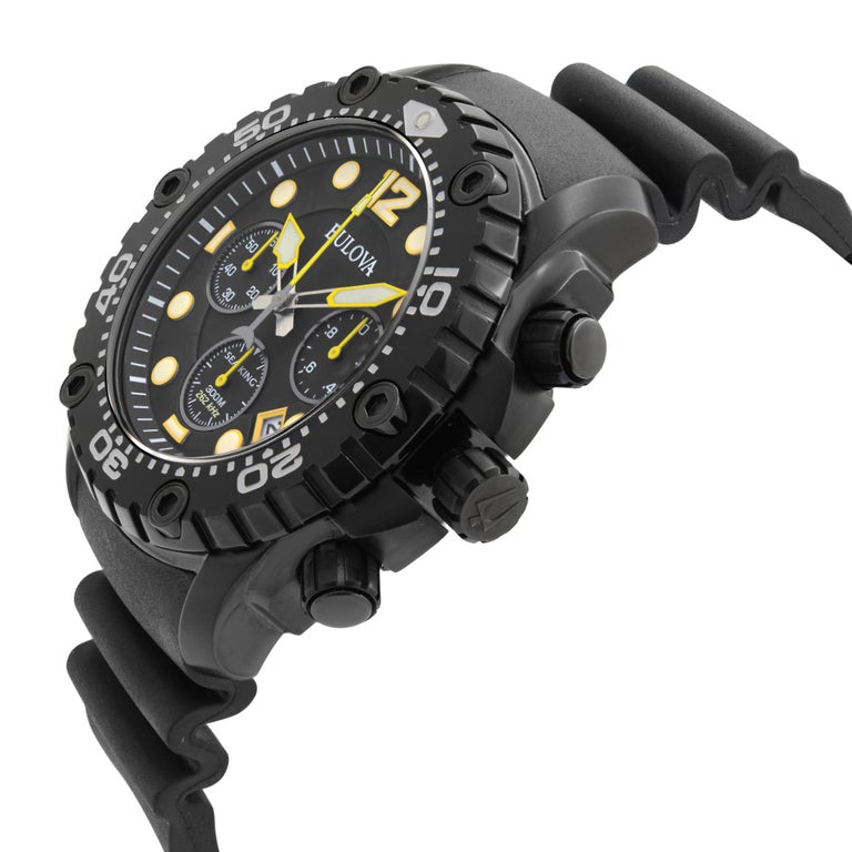 Bulova UHF Sea King 300M Steel Chronograph Black Dial Quartz Mens Watch ...