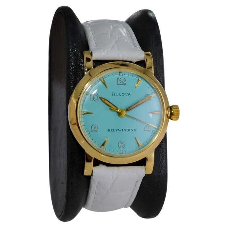 Bulova Yellow Gold Filled Art Deco Automatic Winding with Custom ...
