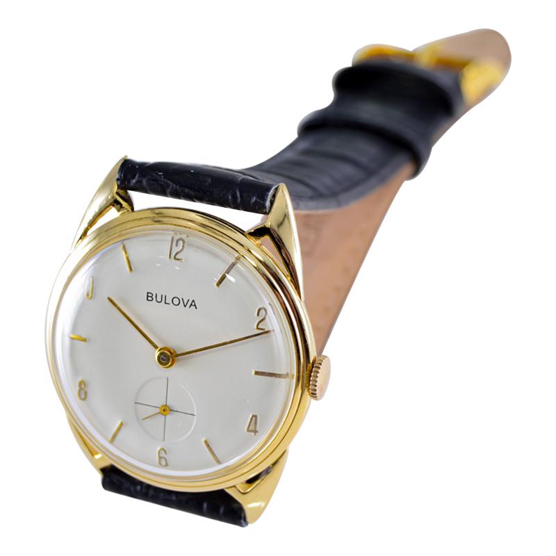 Bulova Yellow Gold Filled Art Deco Watch from 1950's Just Serviced at ...
