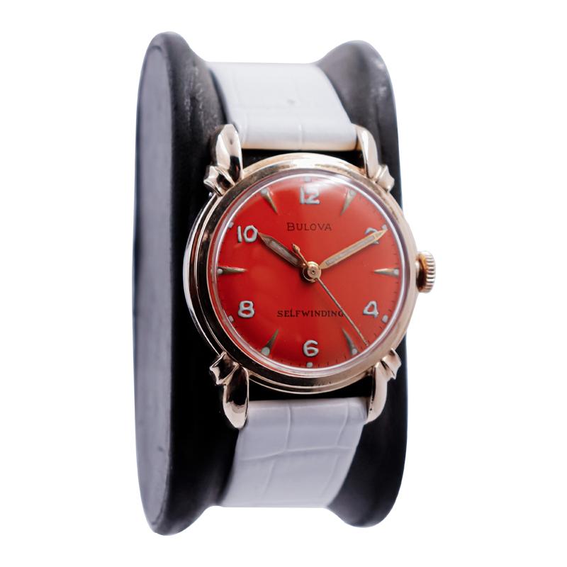 Bulova Yellow Gold Filled Automatic with Custom Finished Dial 1950s at ...