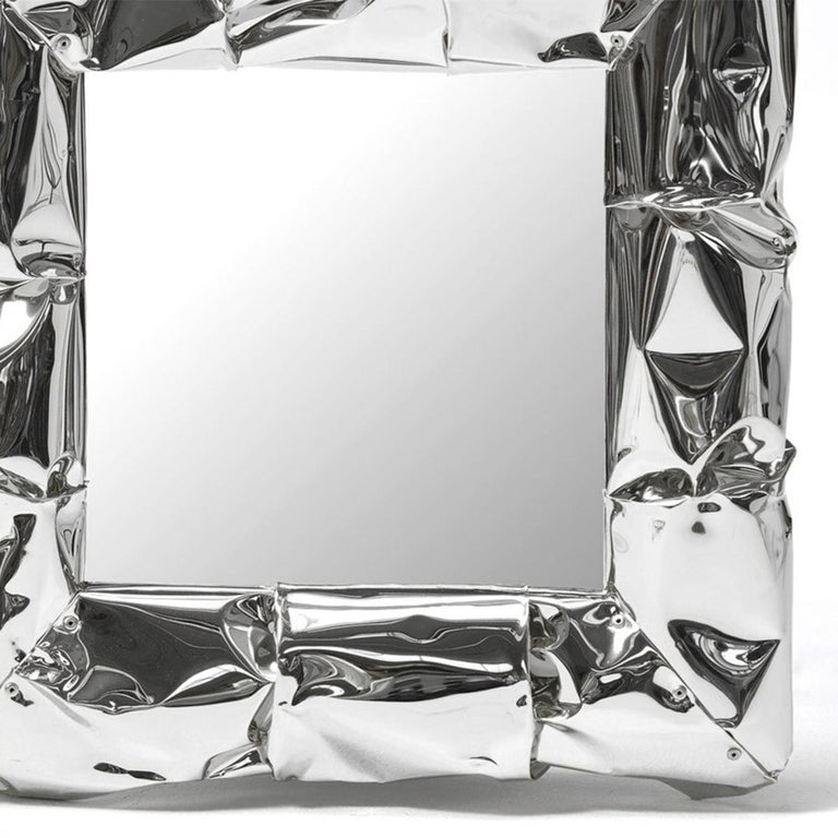 Bumpy Square Chrome Mirror For Sale at 1stDibs | bumpy mirror