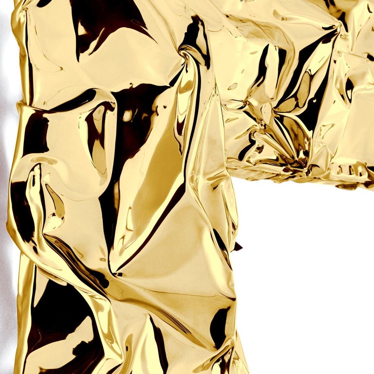 Bumpy Square Gold Mirror For Sale at 1stDibs