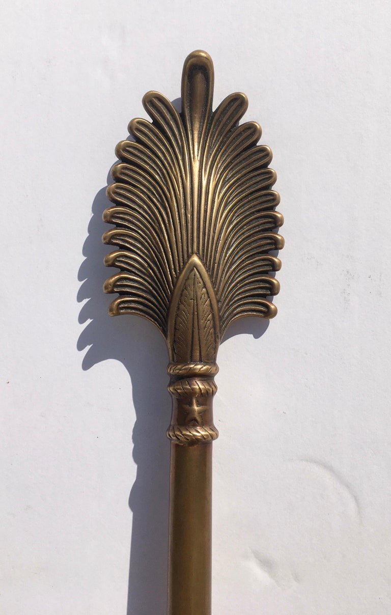 Bunny Williams Vintage Brass Plume and Arrow Classic Wall Sconce Lights ...