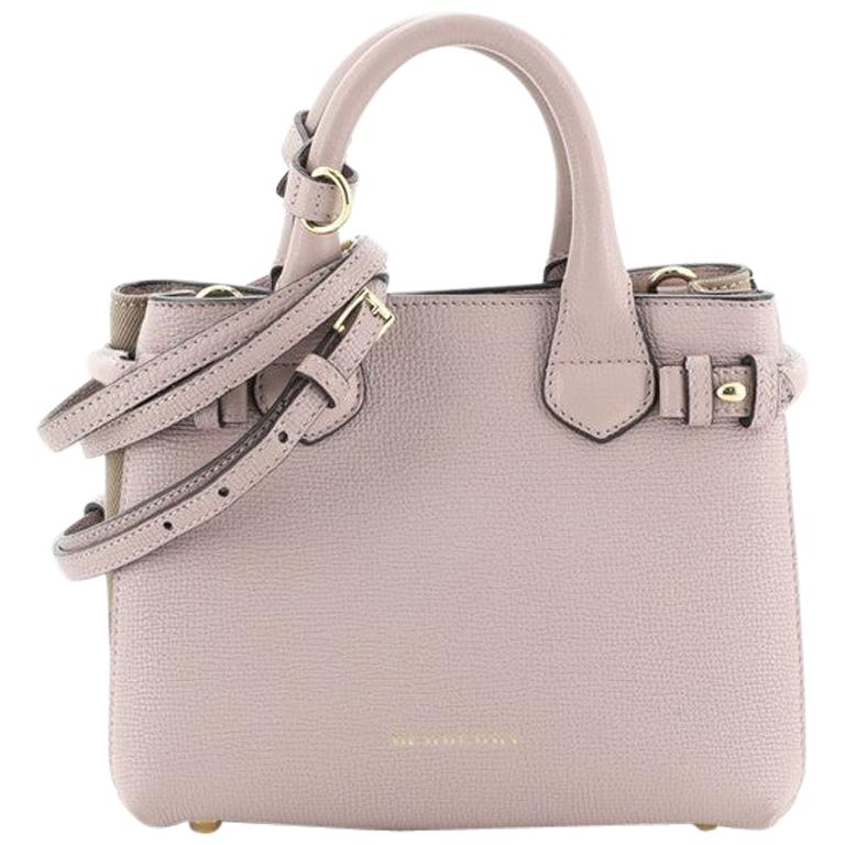 Burberry Banner Convertible Tote Leather and House Check Canvas Mini at ...