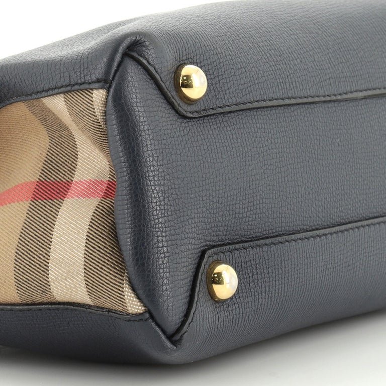 Burberry Banner Convertible Tote Leather and House Check Canvas Small ...