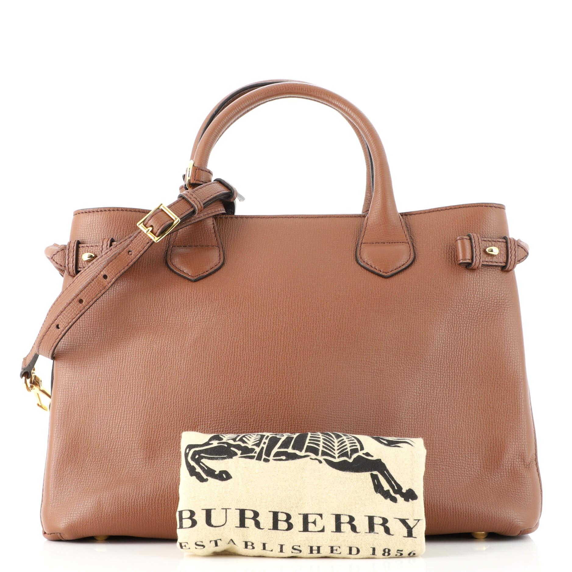 Burberry Banner Tote Leather and House Check Canvas Medium at 1stDibs ...