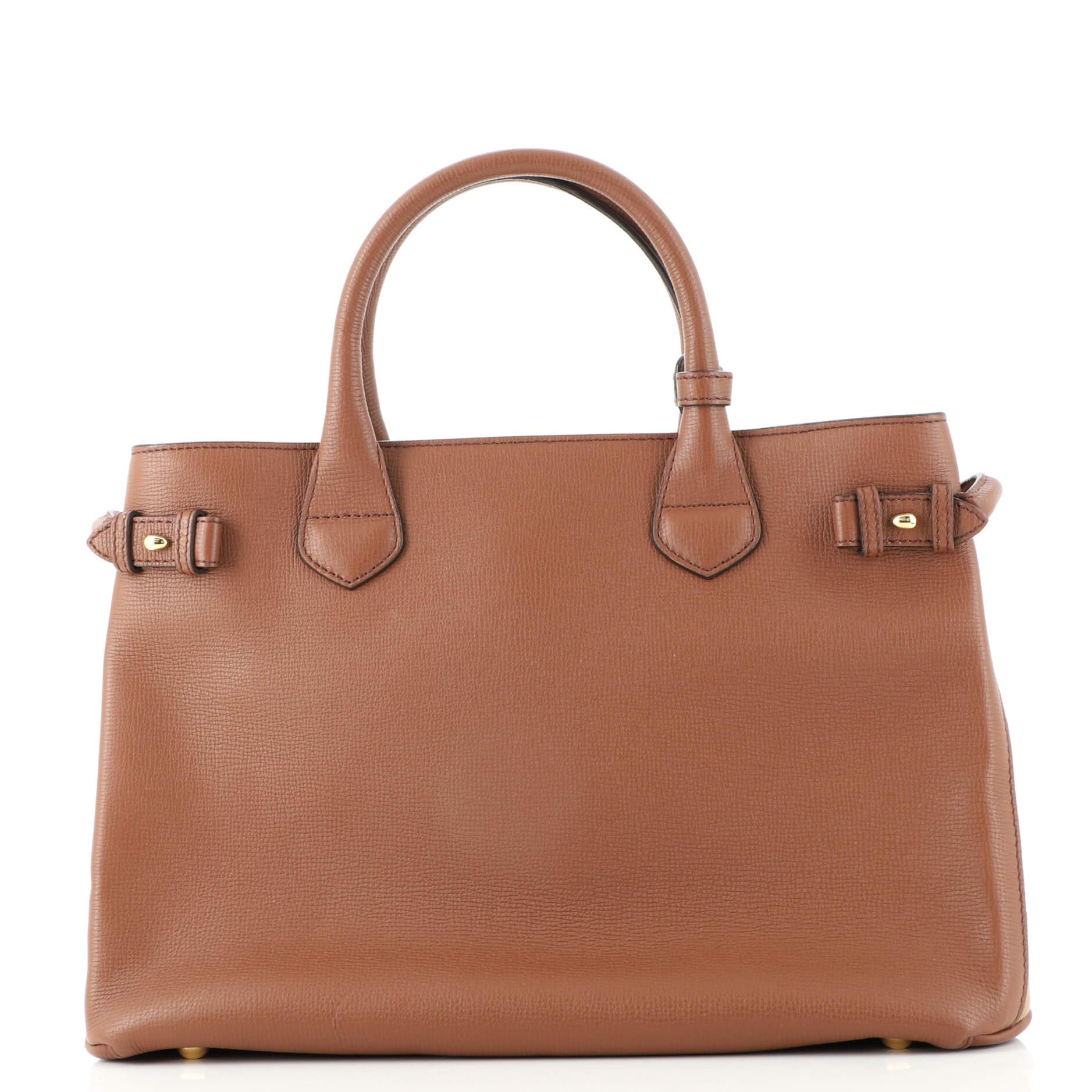 Burberry Banner Tote Leather and House Check Canvas Medium at 1stDibs ...