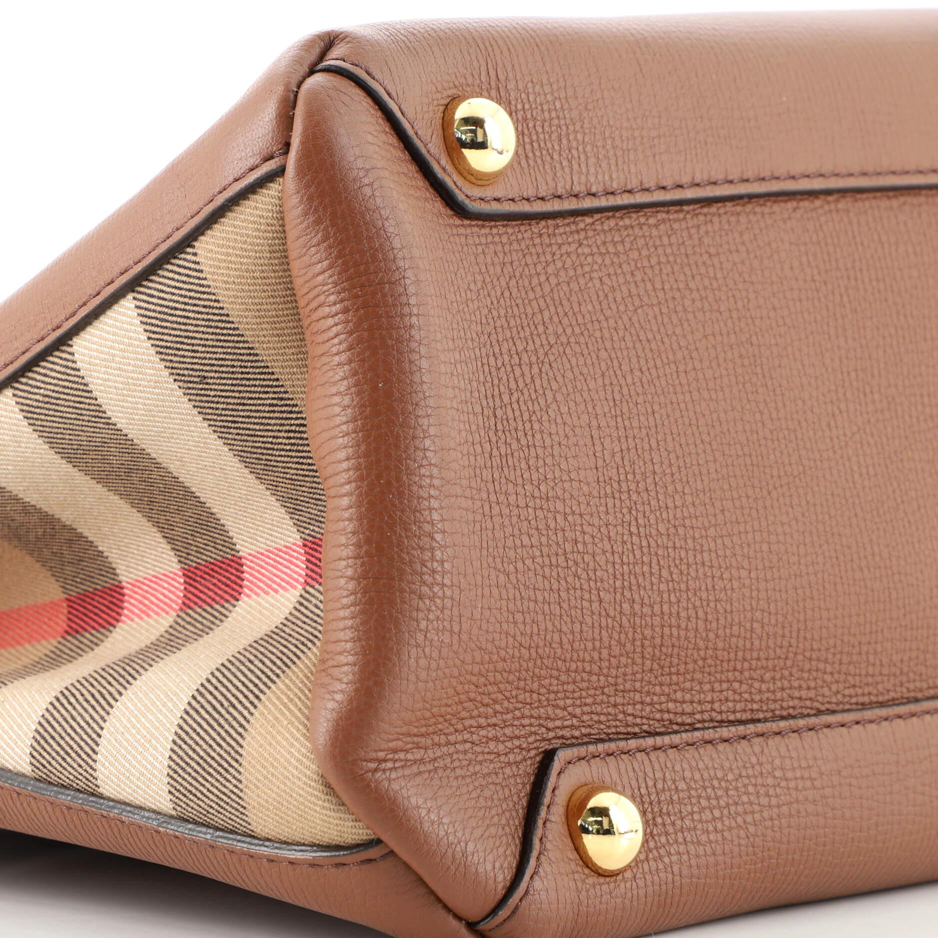 Burberry Banner Tote Leather and House Check Canvas Medium at 1stDibs ...