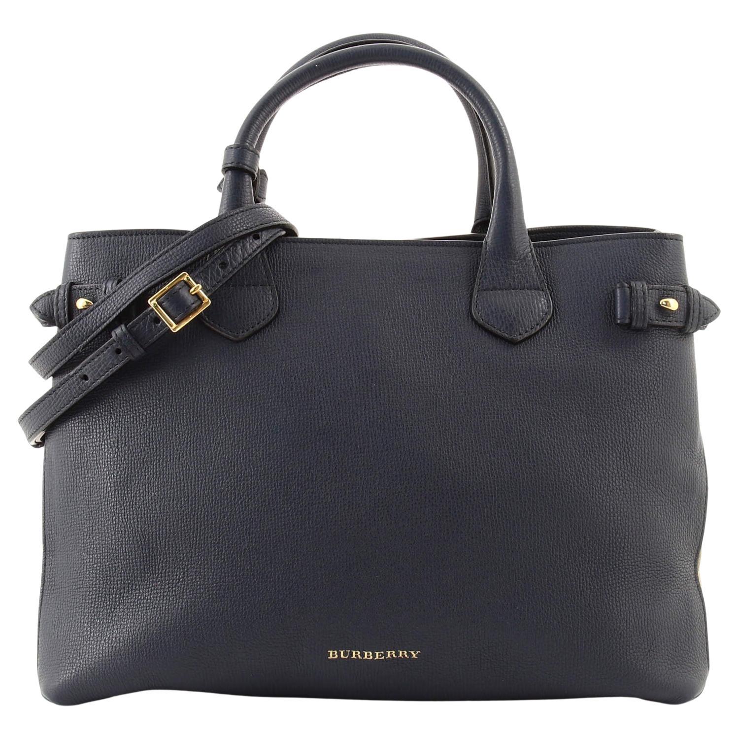 Burberry Banner Tote Leather and House Check Canvas Medium at 1stDibs ...