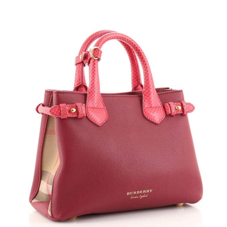 Burberry Banner Tote Leather with Python Small For Sale at 1stDibs