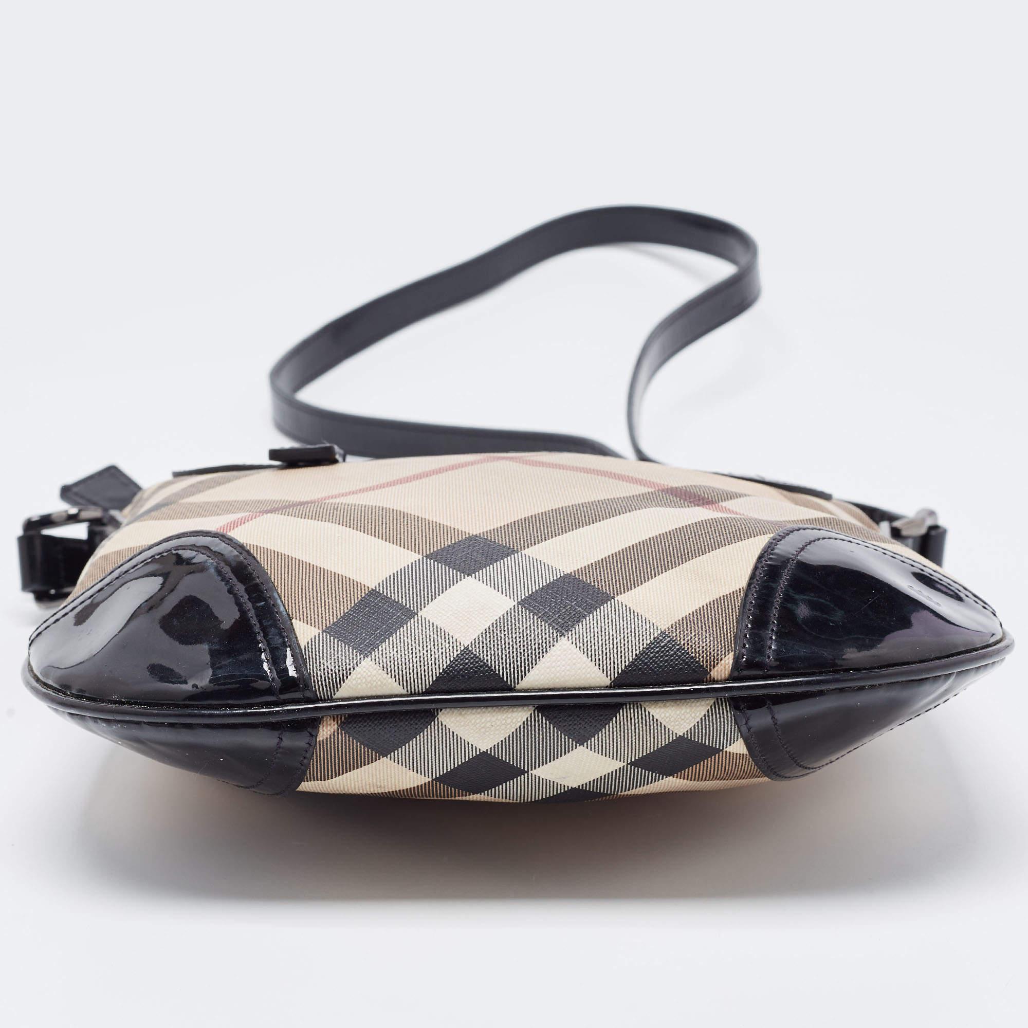 Burberry Beige/Black Supernova Check PVC and Patent Leather Dryden ...